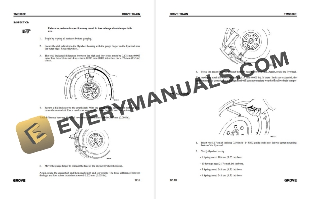 Grove TMS900E Crane Loadcharts, Operators, Parts, Service Manual