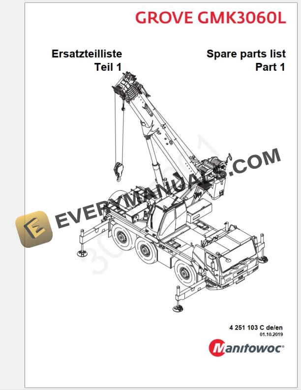 Grove GMK3060L Crane Shop Manuals, Diagrams