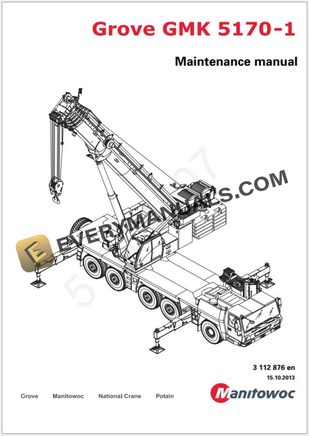Grove GMK5170-1 Crane Shop Manuals, Diagrams