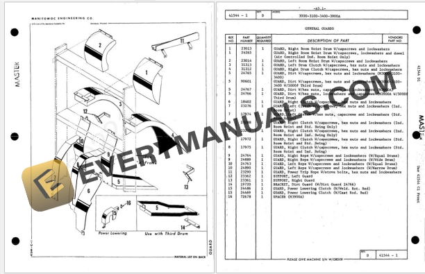 Manitowoc 3000W Crawler Parts Manual