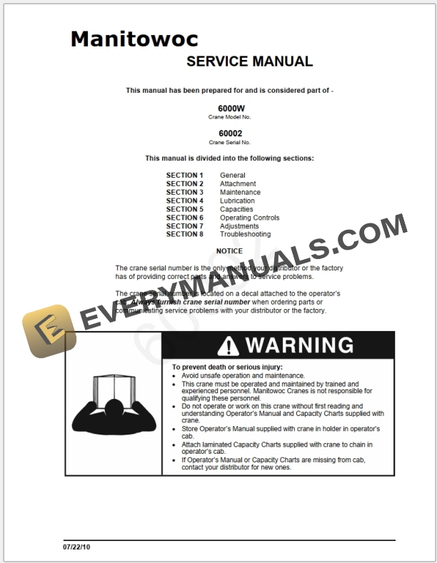Manitowoc Repair Manual PDF