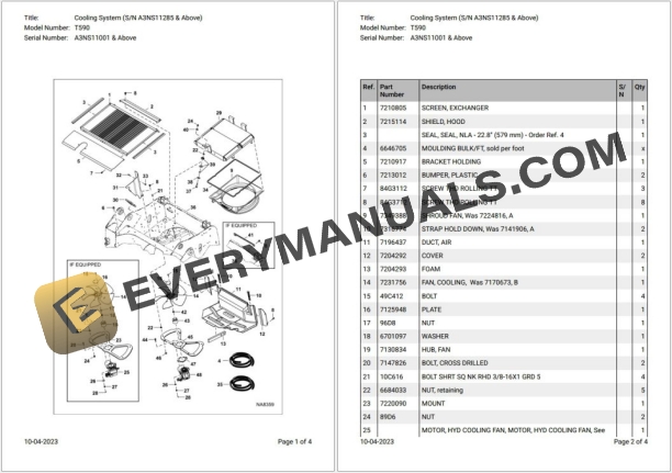 Bobcat T590 A3NS11001 & Above Parts Catalog
