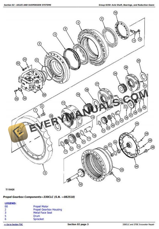 John Deere 330CLC 370C Excavator Repair Technical Manual TM1927 PDF