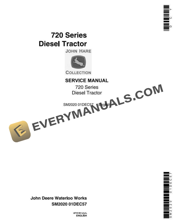 John Deere 720 730 Tractor Service Manual SM2020