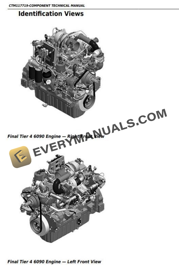 John Deere PowerTech 6090 Final Tier 4 Stage IV Diesel Engine Component ...