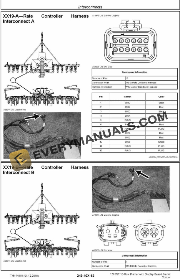 John Deere 1775NT 16-Row Planter Diagnostic Technical Manual TM144919