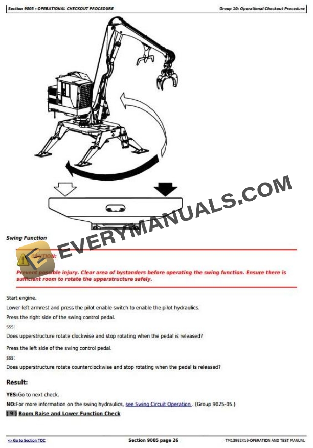 John Deere 337E 437E Knuckleboom Log Loader Operation Test Manual ...