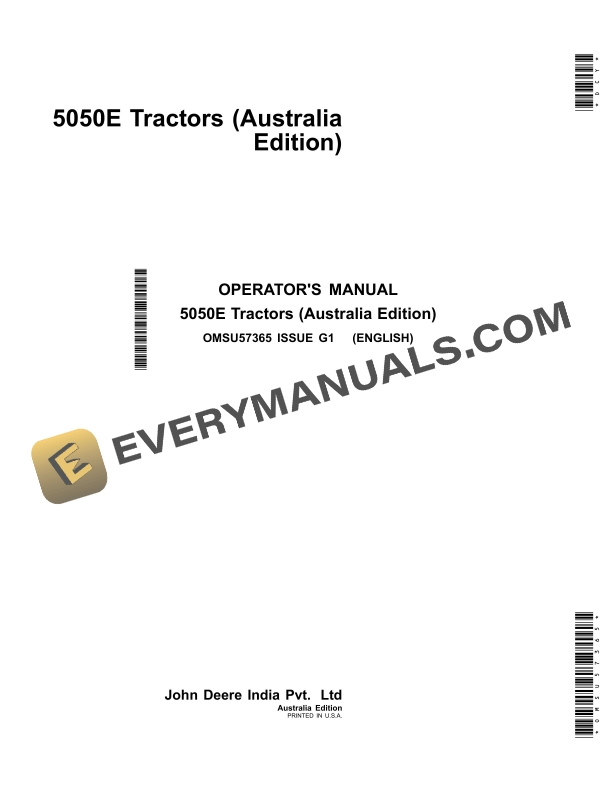 John Deere 5050e Tractors Operator Manuals OMSU57365