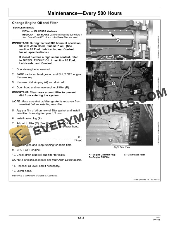 John Deere 5065M and 5075M (IT4) Tractor Operator Manual OMSJ14575