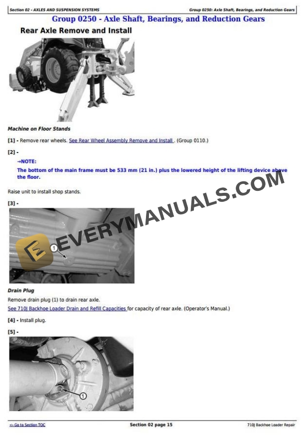 John Deere 710J Backhoe Loader Repair Technical Manual TM10148
