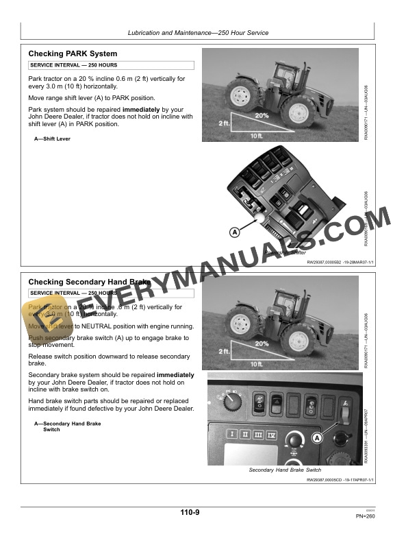 John Deere 9330, 9430, 9530 And 9630 Tractors Operator Manuals OMRE312199