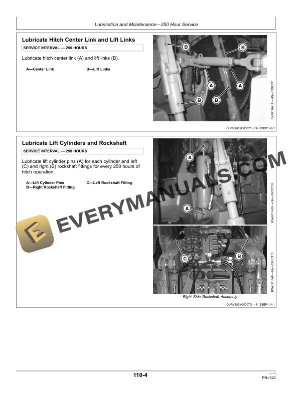 John Deere 9460RT, 9510RT and 9560RT Tractor Operator Manual OMRE560319