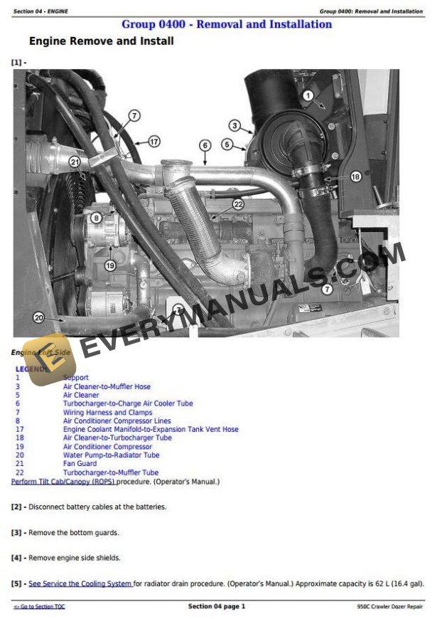 John Deere 950C Crawler Dozer Repair Technical Manual TM2247