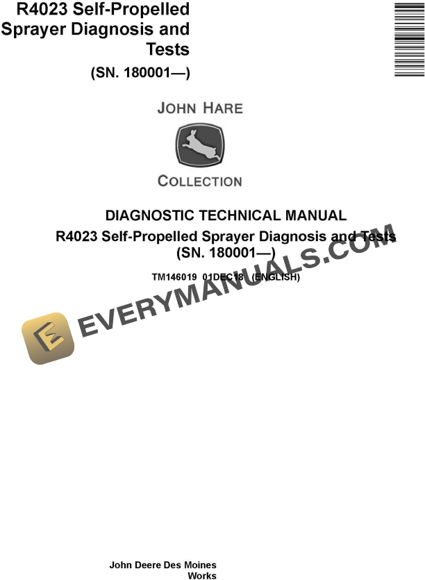 John Deere R4023 Self-Propelled Sprayer Diagnostic Test Technical ...