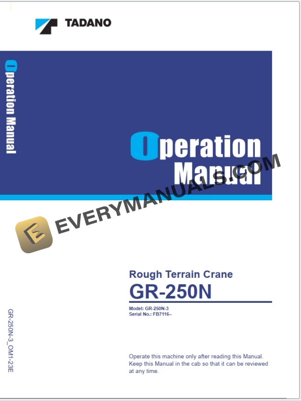 Tadano GR-250N-3 Crane Operation Parts Manual, Circuit Diagrams