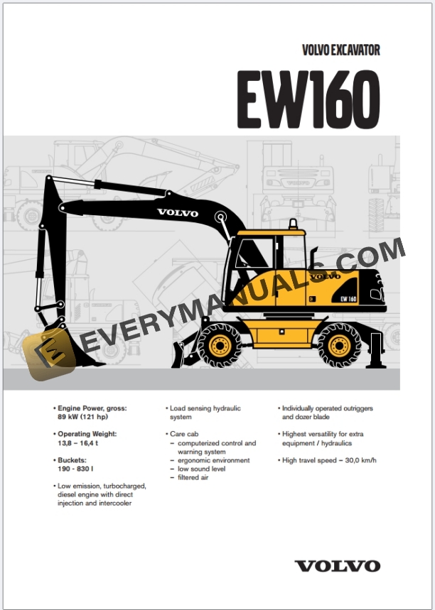Volvo EW205D Excavator Service Repair Manual