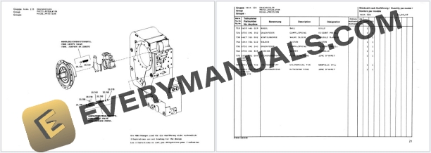 ZF 4WG-180 Hydromedia Transmission Spare Parts List