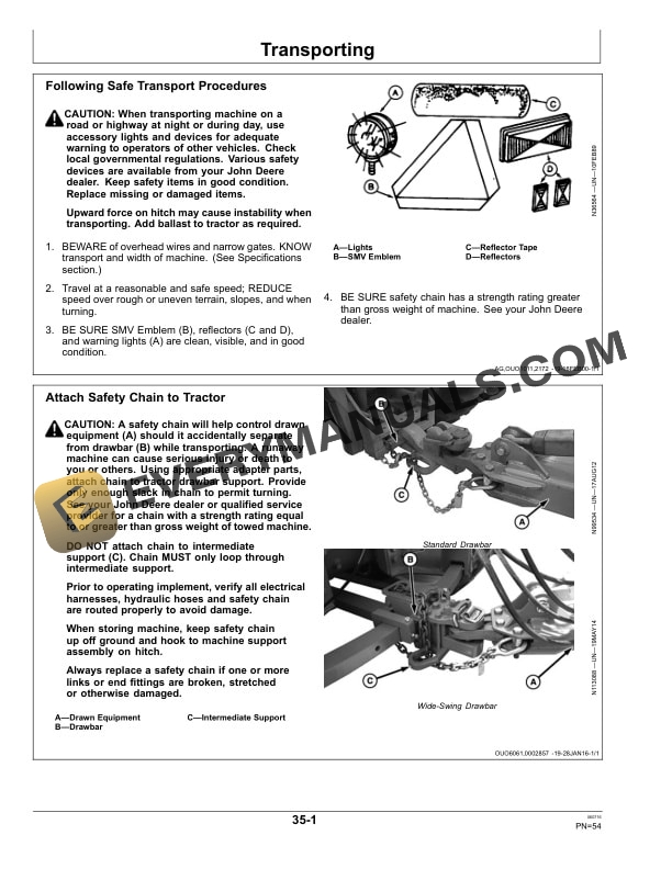 John Deere 2210 Floating Hitch Field Cultivator Operator Manual OMN403243