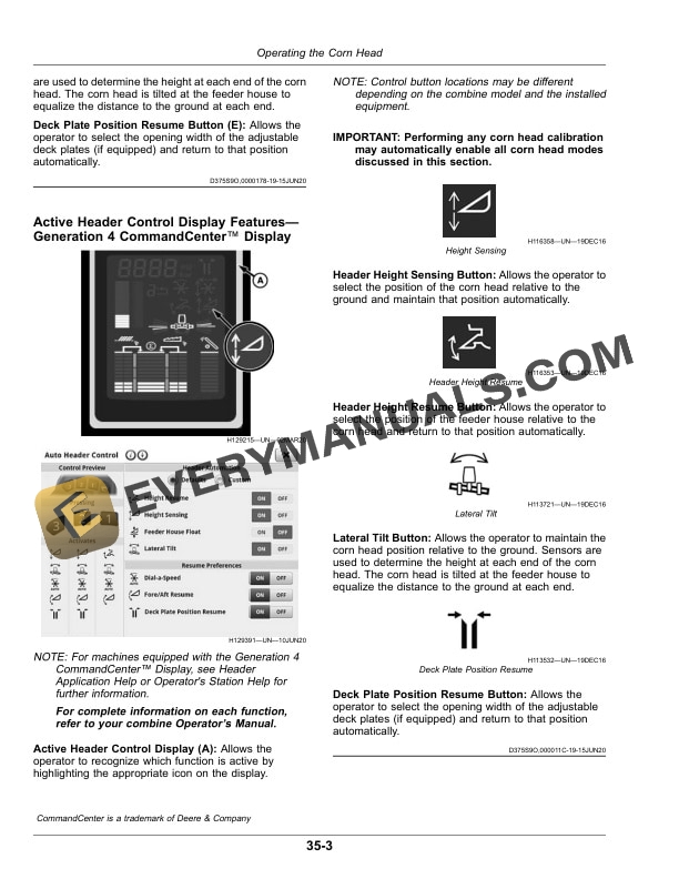John Deere C12F, C16F, C18F Folding Corn Heads Operator Manual OMHXE161274