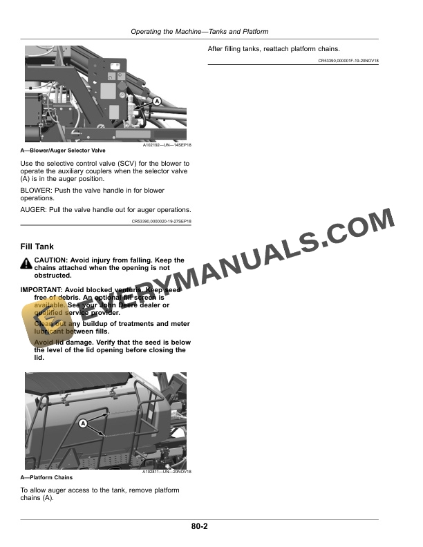John Deere N500C Series Drill with SeedMetering Operator Manual OMA110806