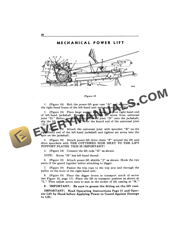 John Deere POTATO DIGGER TWO-ROW LEVEL BED Operator Manual OMF6451