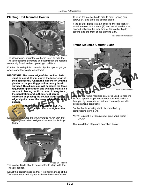 John Deere 1745 Drawn Rigid Frame MaxEmerge 5 Planter Operator Manual ...
