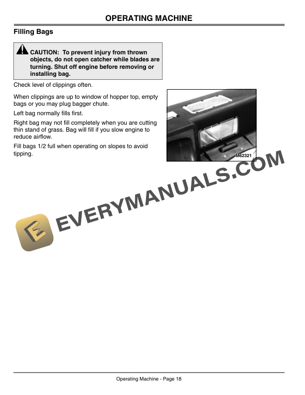 John Deere 2-Bag Bagger for 38-Inch and 42-Inch Mower Decks Operator ...