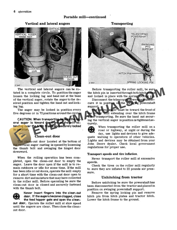 John Deere 22 ROLLER MILL Operator Manual OMC13976