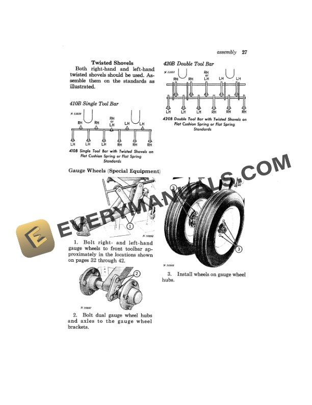 John Deere 400B SERIES INTEGRAL TOOLBAR AND 9B TOOLBAR CARRIER Operator Manual OMN159020
