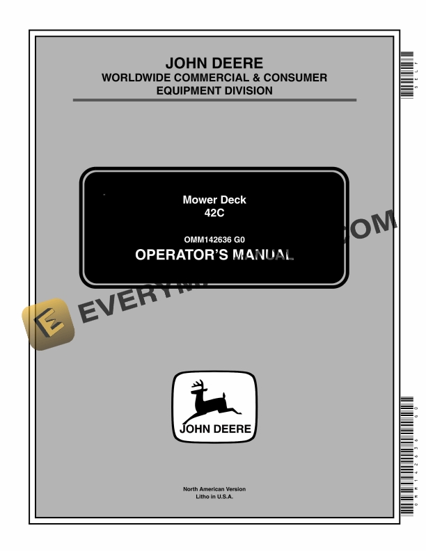 John Deere 42C Mower Decks Operator Manual OMM142636