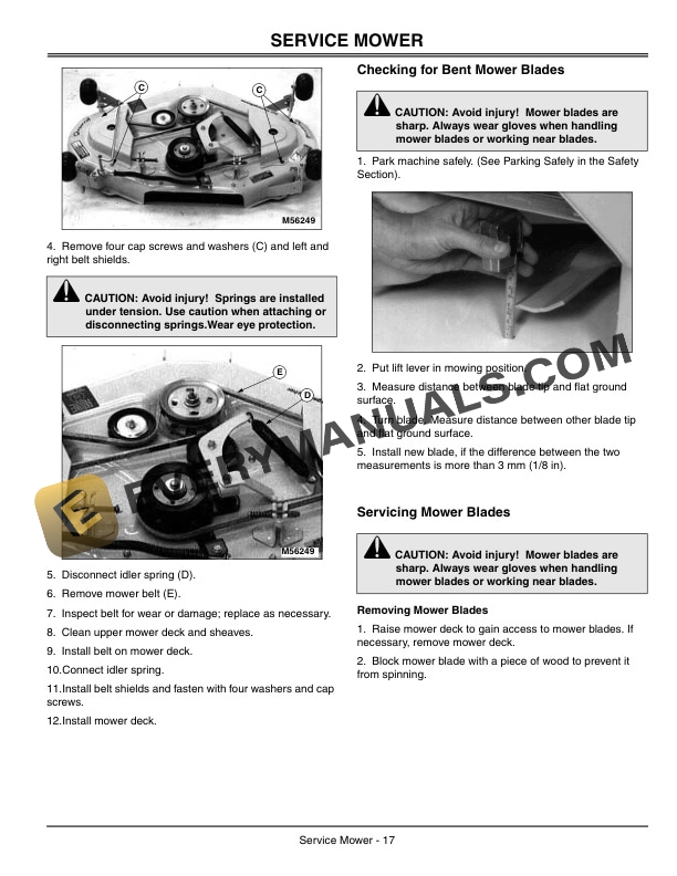 John Deere 44-Inch Piranha Mower Decks Operator Manual OMM142637