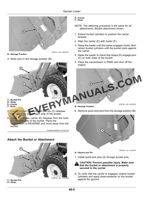 John Deere 512 Loader Operator Manual OMW56384
