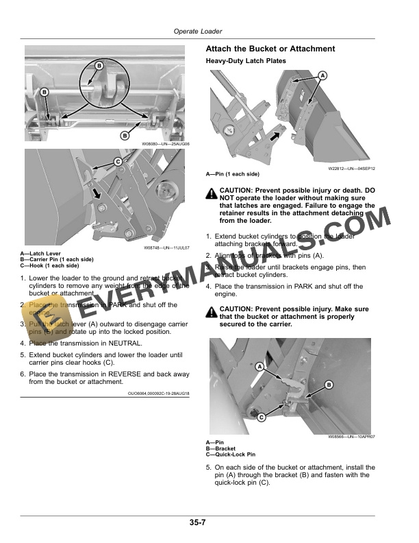 John Deere 741 Loader Operator Manual OMP74051
