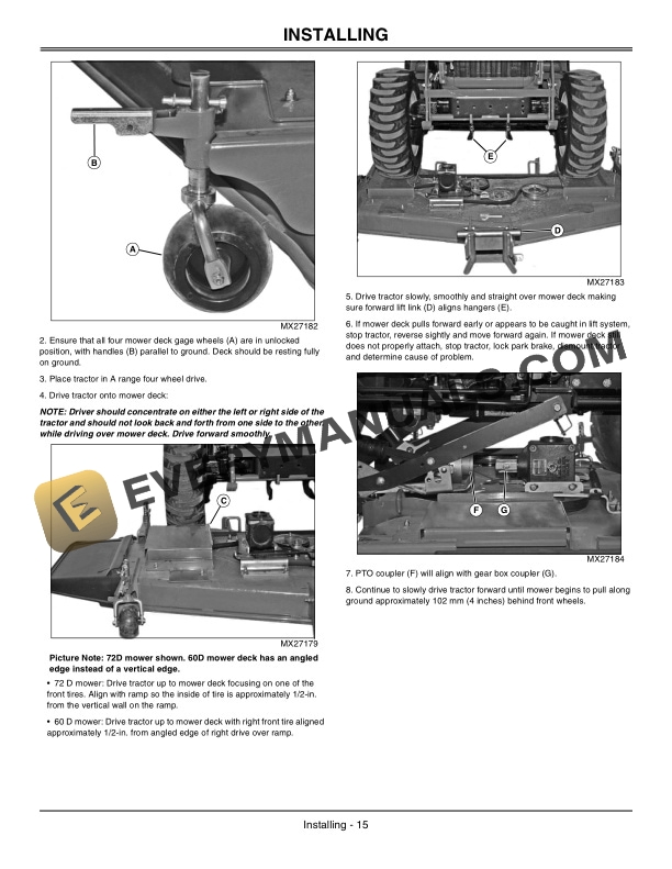 John Deere AutoConnect Mid-Mount Mower 60D and 72D Operator Manual ...