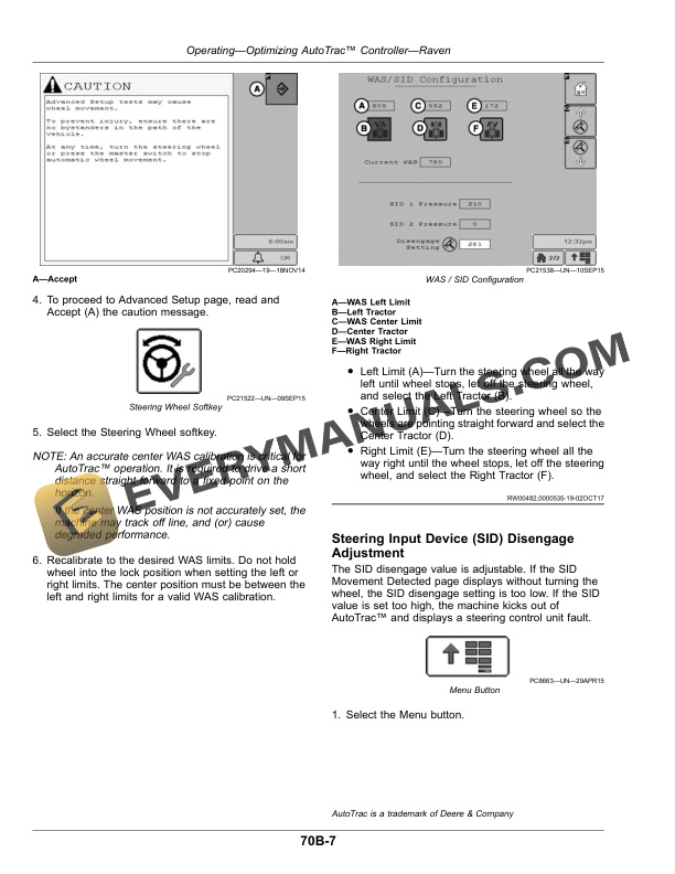 John Deere AutoTrac Controller—Raven Operator Manual OMPFP17742