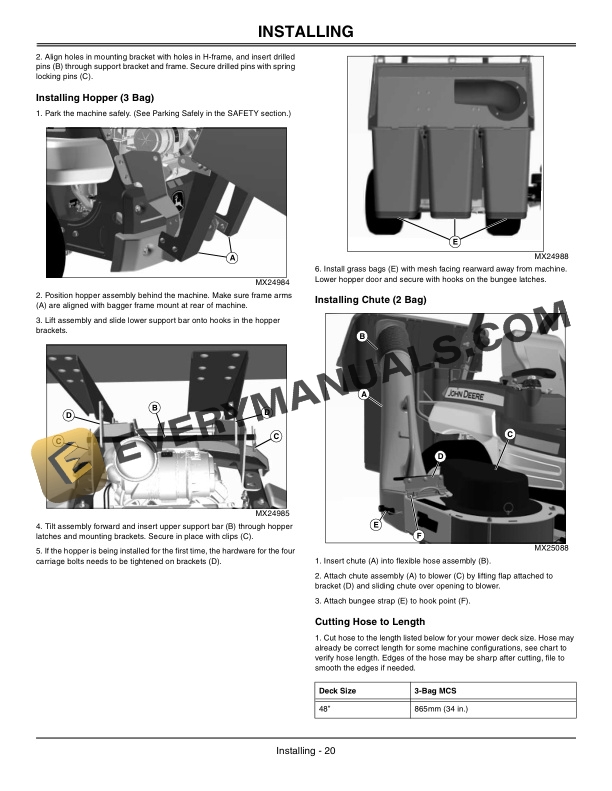 John Deere Blower and Rear Bagger 2 and 3 Bag Material Collection ...