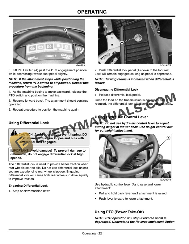 John Deere GX355 Garden Tractor Operator Manual OMM152807