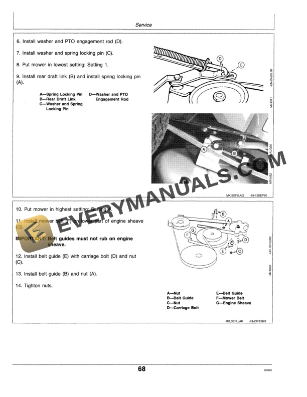 John Deere GX70 AND GX75 RIDING MOWERS Operator Manual OMM95318