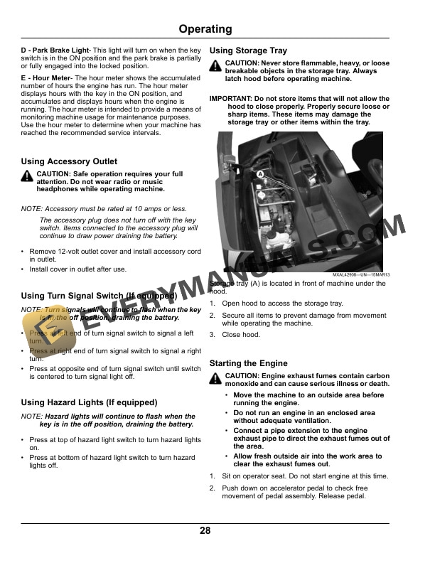 John Deere HPX 4x4 Diesel Gator Utility Vehicles Operator Manual OMM171245