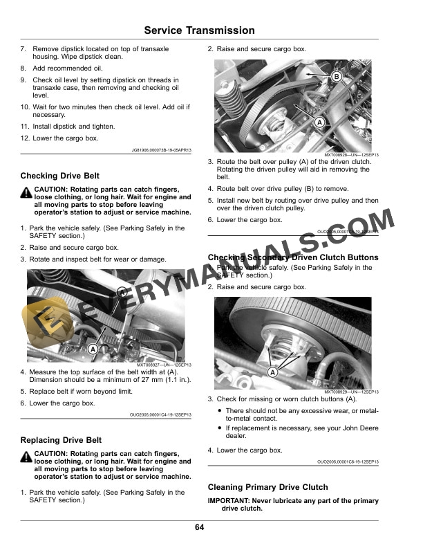 John Deere HPX815E Gator Utility Vehicles Operator Manual OMUC12667