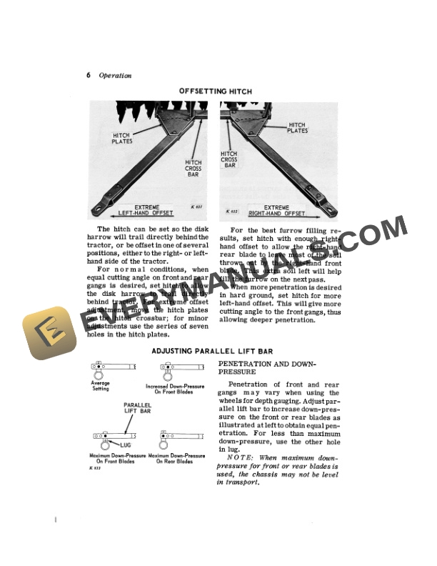 John Deere P K M SERIES WHEEL-TYPE OFFSET DISK HARROWS Operator Manual ...