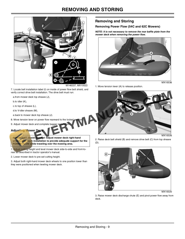 John Deere Power Flow for 54C, 54D, 62C and 62D Mower Operator Manual ...