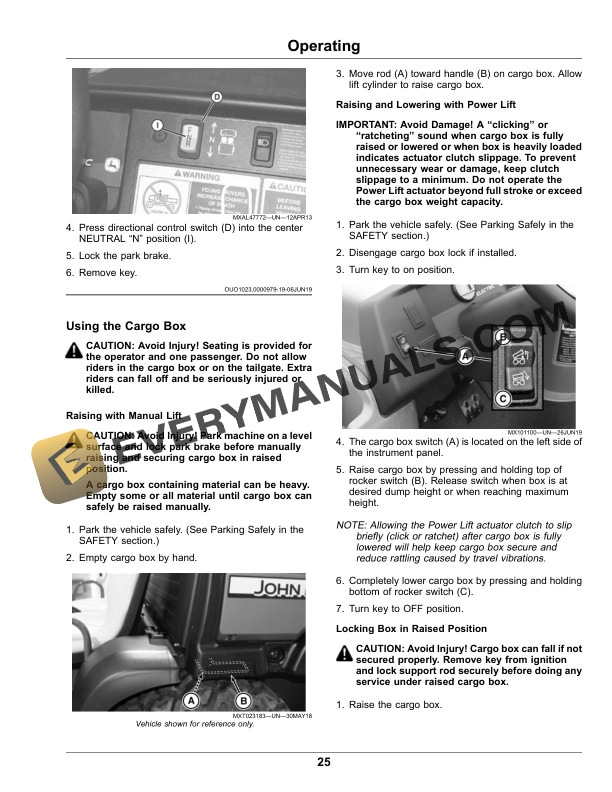 John Deere TE Gator Utility Vehicles Operator Manual OMUC26262