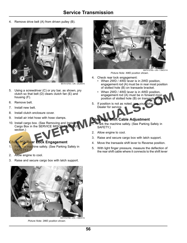 John Deere XUV 550 Gator Utility Vehicle Operator Manual OMM175172