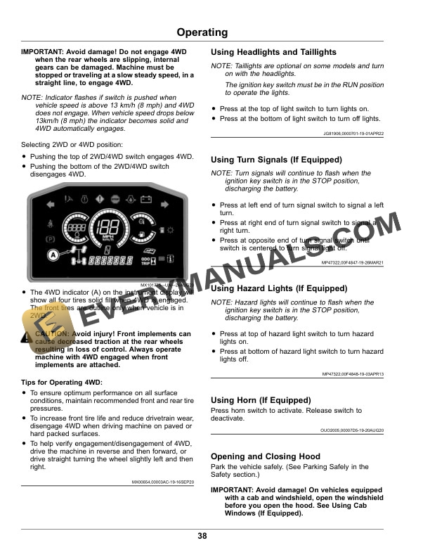 John Deere XUV855M S4 Gator Utility Vehicle Operator Manual OMUC36905