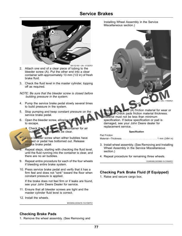 John Deere XUV865M and XUV865R Gator Utility Vehicles Operator Manual ...