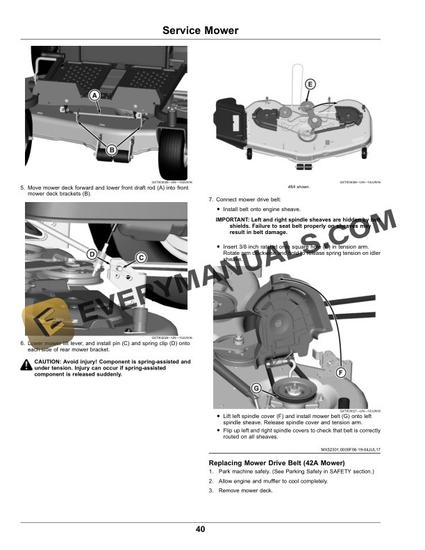 John Deere Z335E, Z335M, Z345M, Z345R, Z355E, Z355R, Z375R ZTrak ...