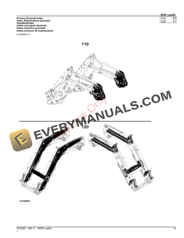 John Deere 603R Loader Parts Catalog PC3295 05SEP23