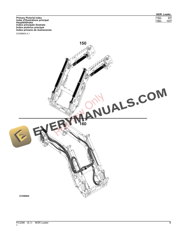 John Deere 663R Loader Parts Catalog PC3298 05SEP23