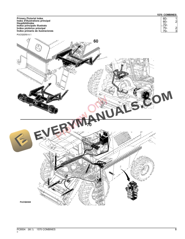 John Deere COMBINE 1570 Parts Catalog PC8504 19NOV23
